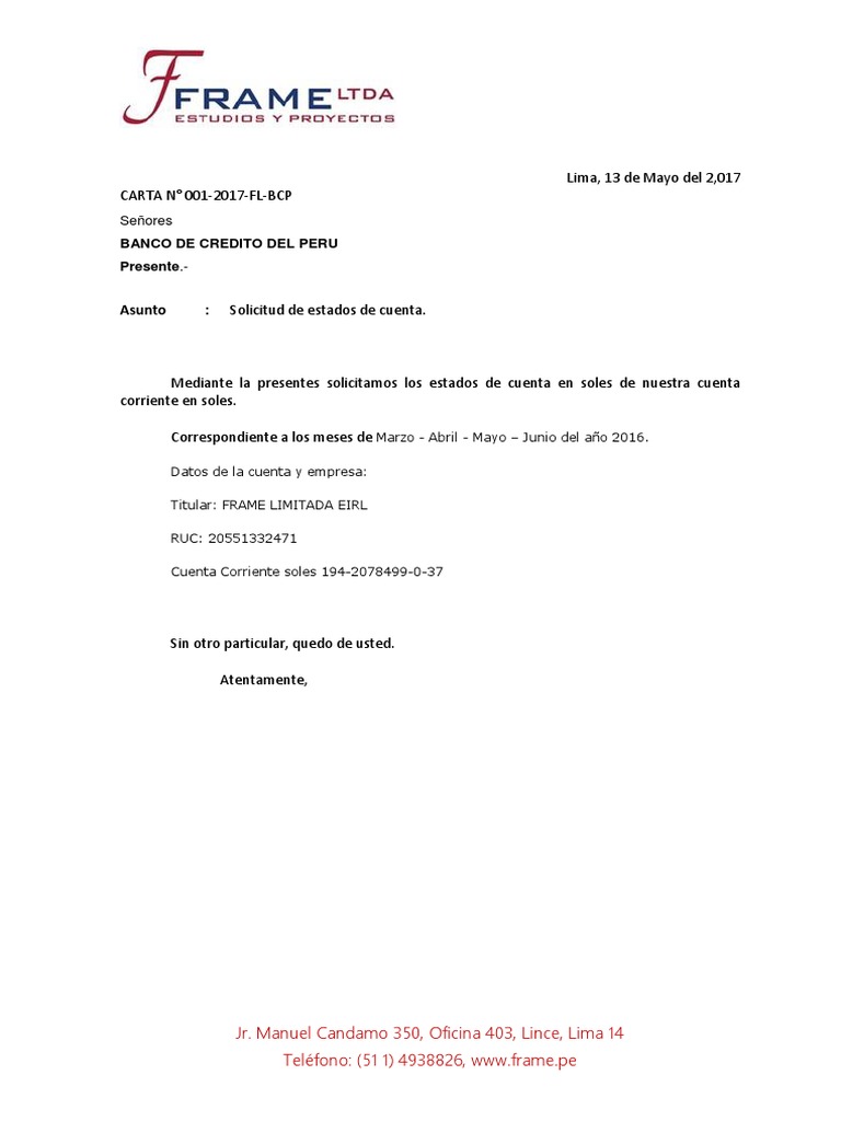 Carta BCP Frame | PDF | América del Sur | Perú