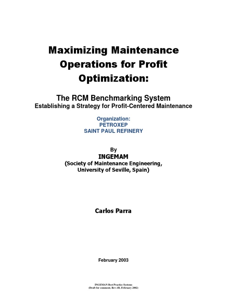 RCM Benchmarking Software | PDF | Benchmarking | Reliability Engineering