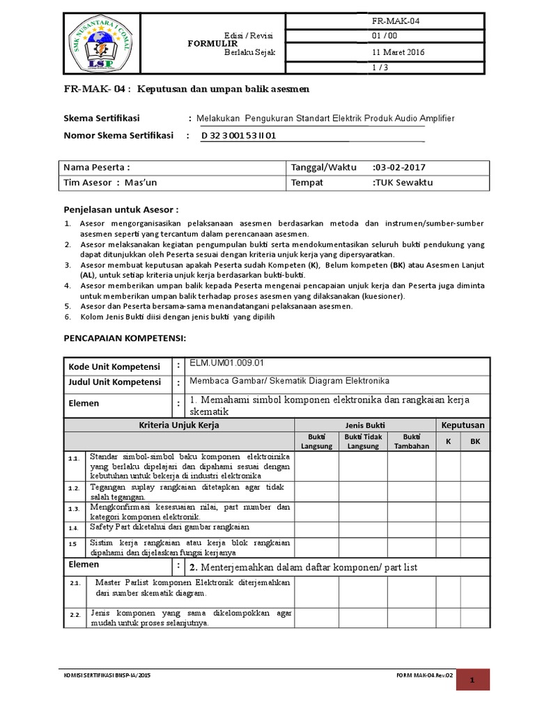 FORM MAK 04..rev.02 | PDF