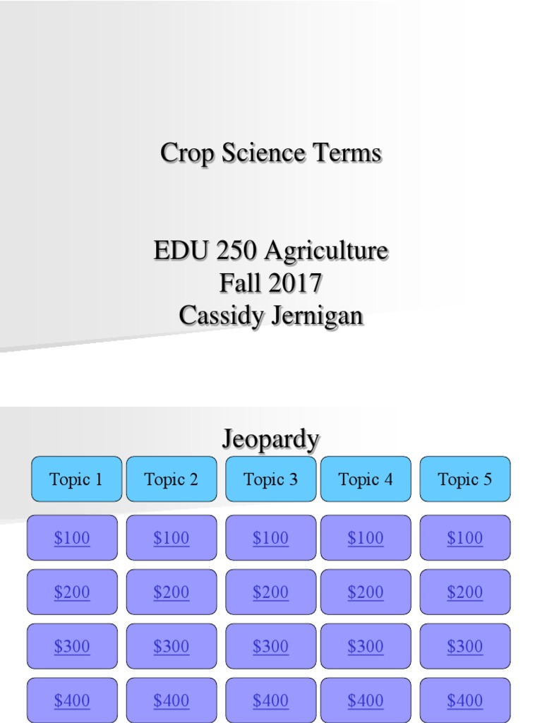 Jeopardy Template-2 | PDF | Soil | Natural Environment