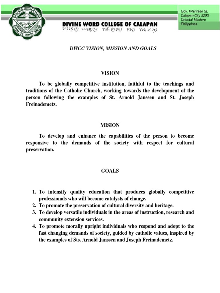 Deans Welcome Message Pdf
