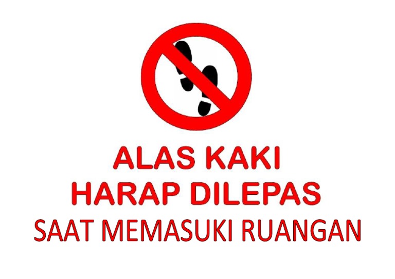 alas kaki harap dilepas