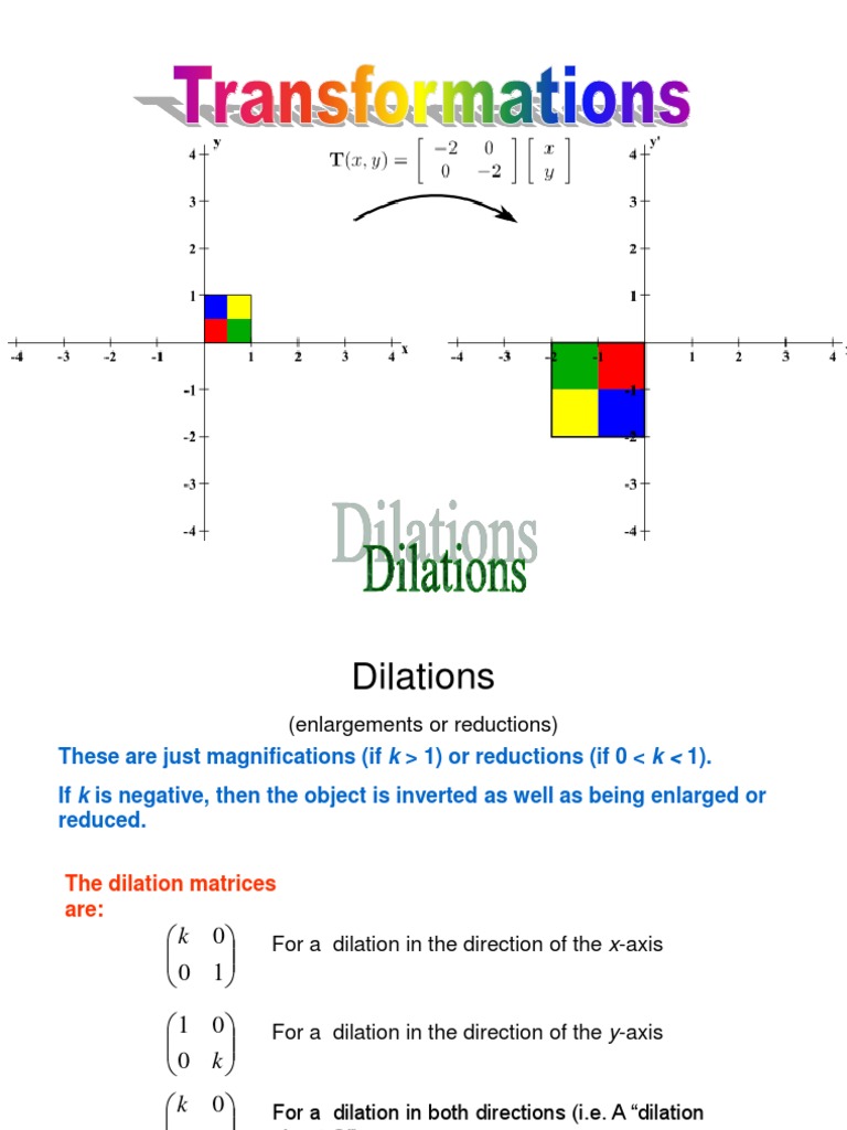 dilations | Matrix (Mathematics) | Cartesian Coordinate System