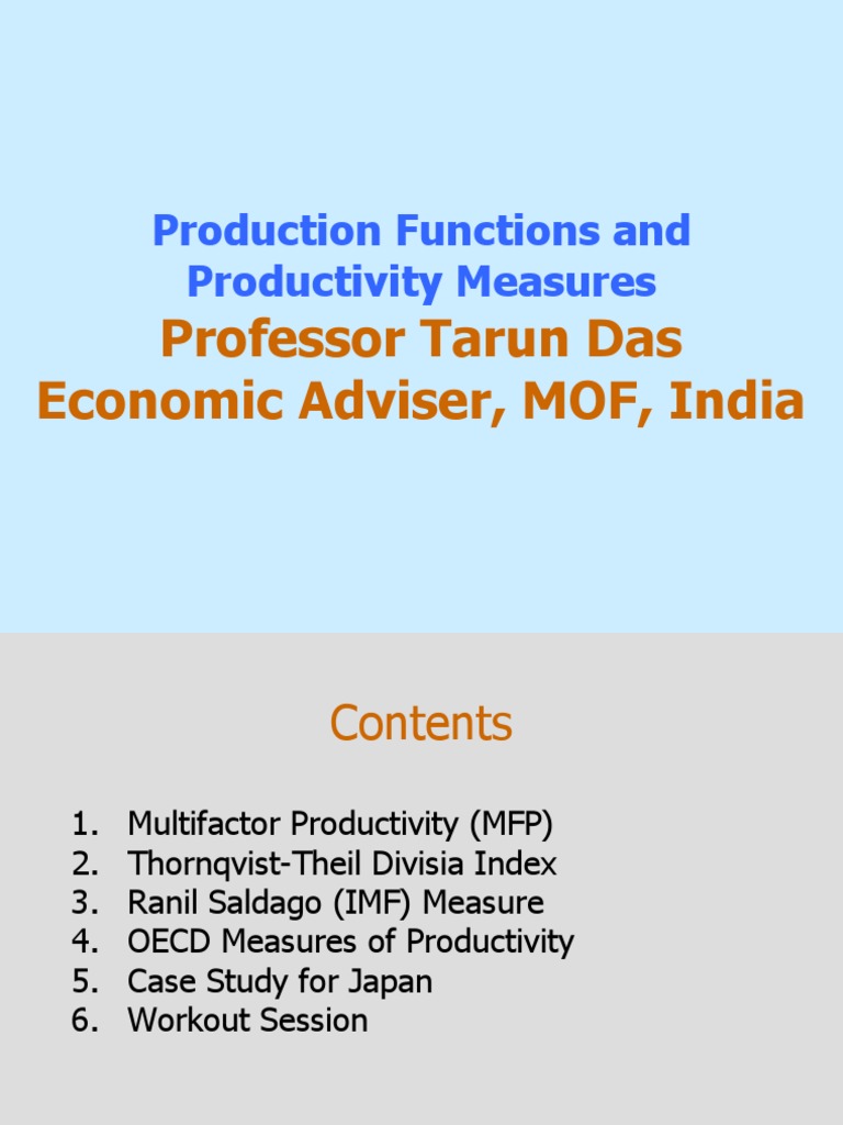 Tarun Das Lecture Productivity-2 | Download Free PDF | Workforce Productivity | Economies