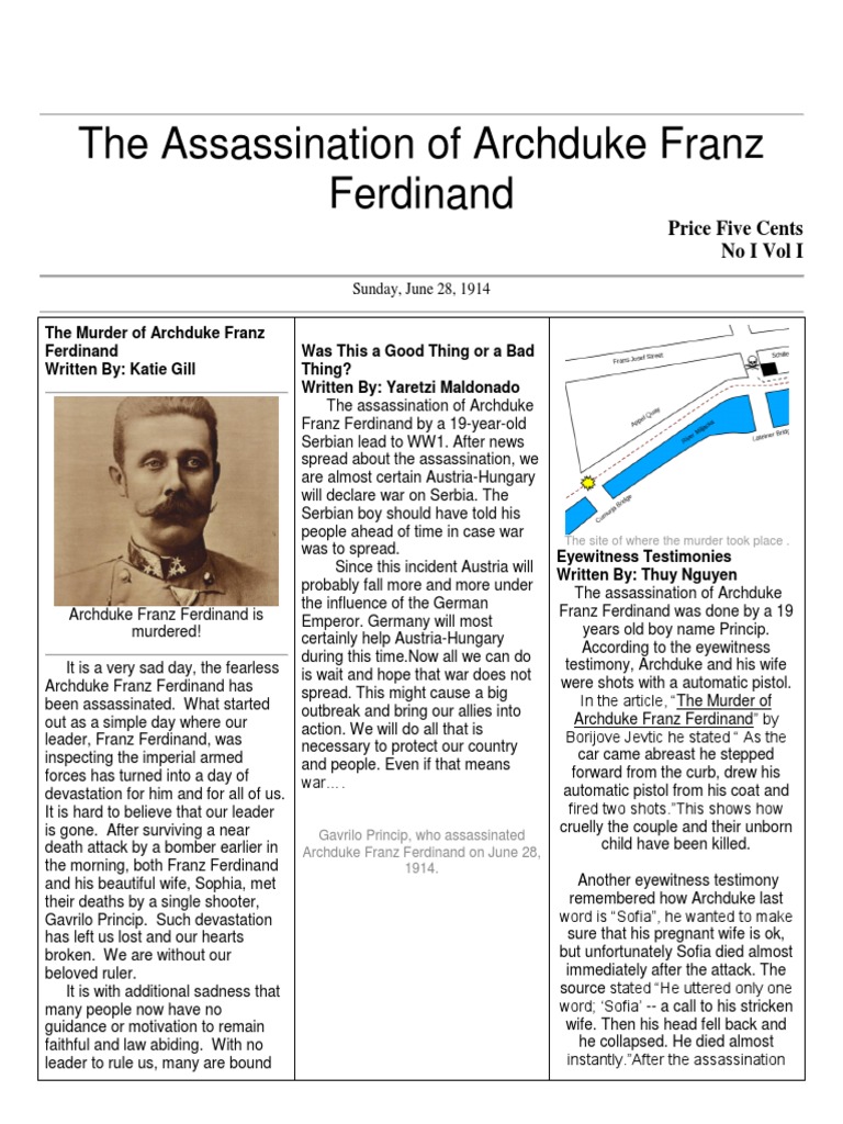 Archduke Assassination-Newspaper | PDF | Austria Hungary | Assassination