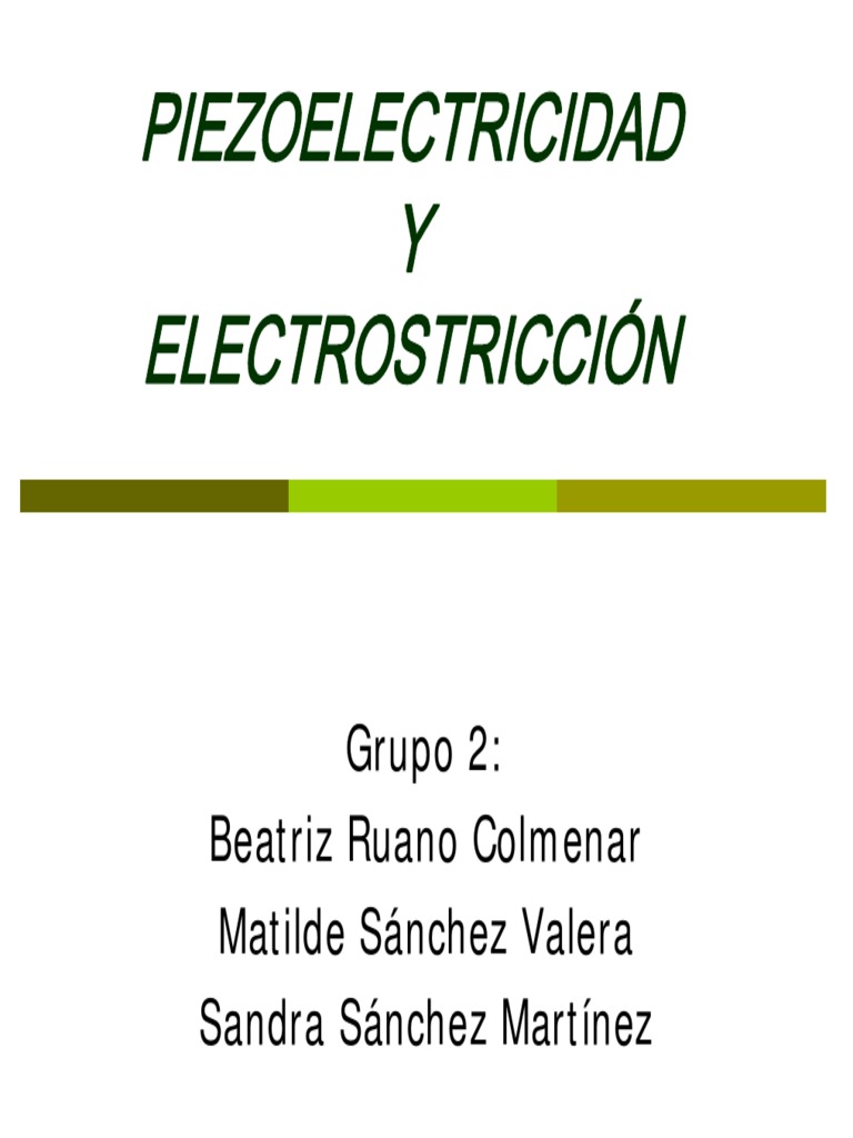 Piezoelectricidad y Electrostricción | PDF