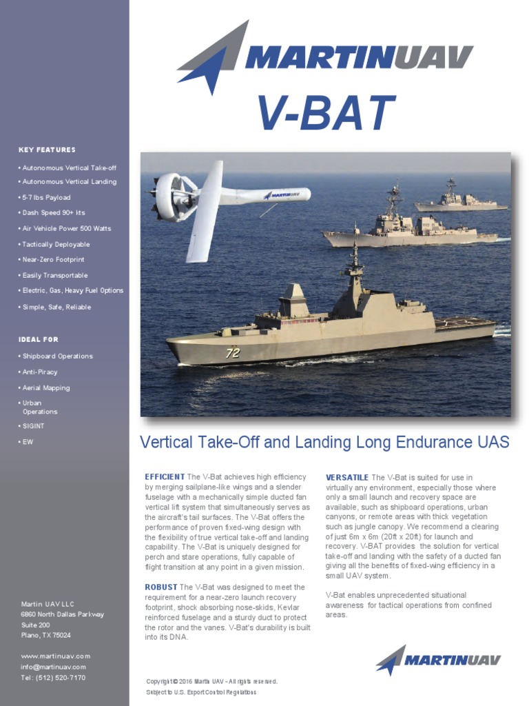 Martin UAV V-Bat | PDF | Unmanned Aerial Vehicle | Aviation