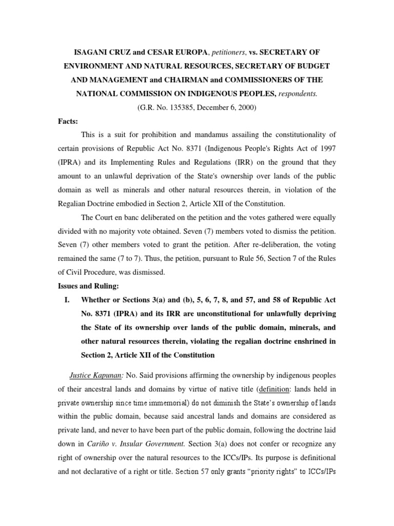 Isagani Cruz v. Ncip | PDF | Constitution | Ownership