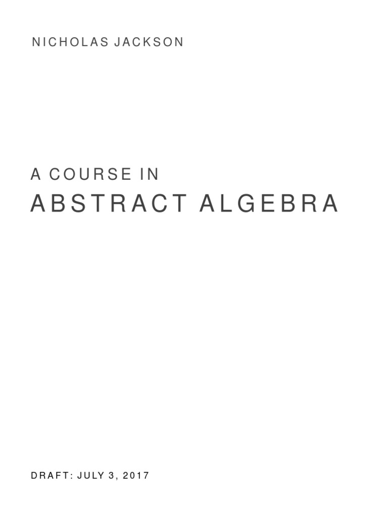 Abstract Algebra | PDF | Group (Mathematics) | Ring (Mathematics)