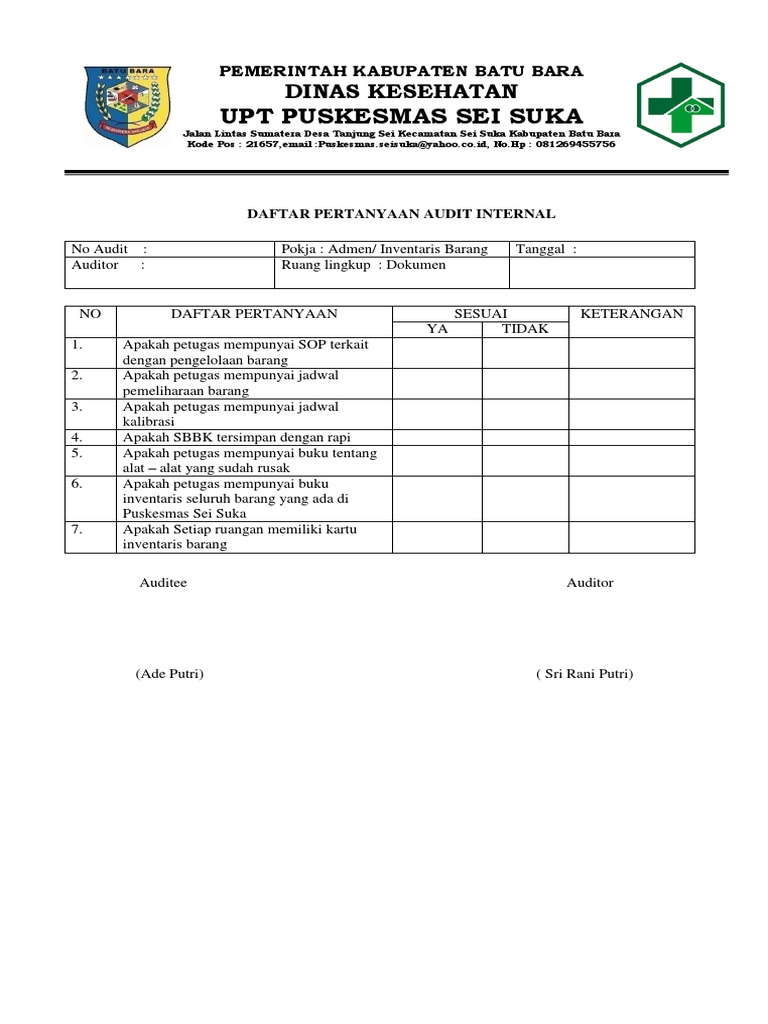 Checklist Inventaris | PDF