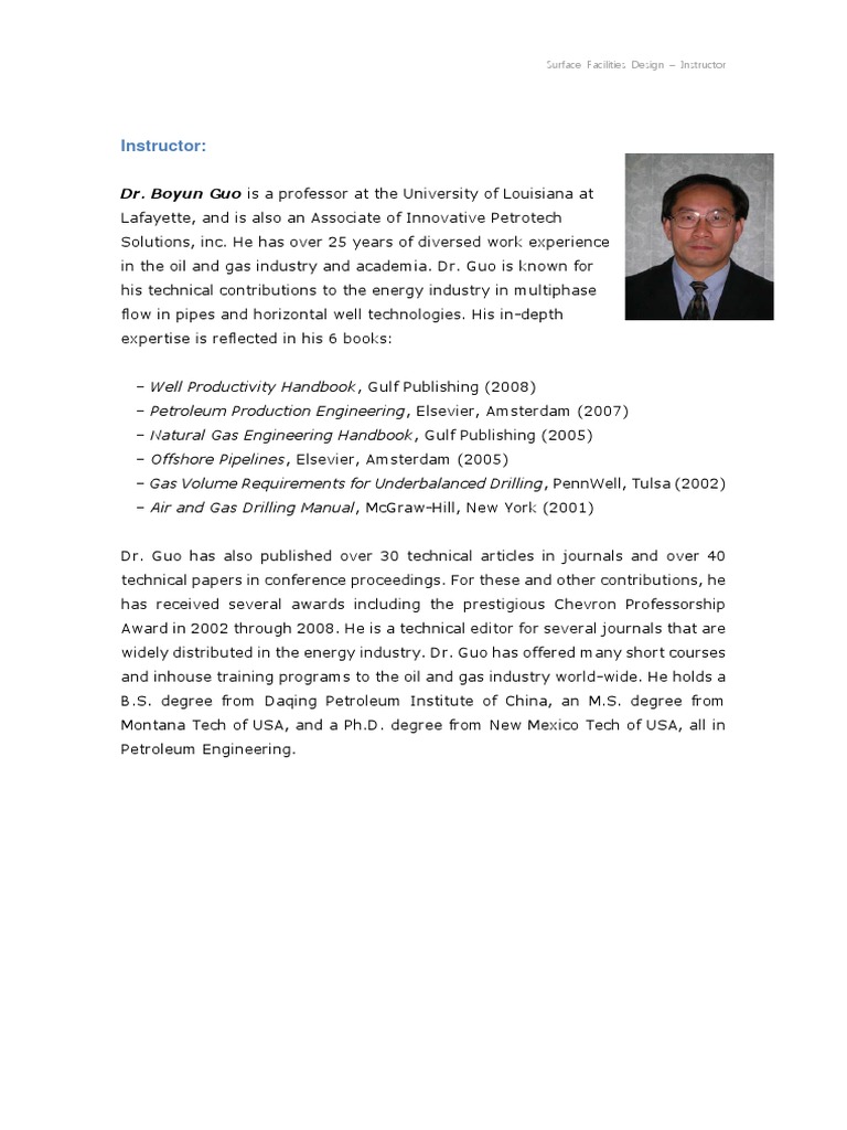 Instructor:: Dr. Boyun Guo Is A Professor at The University of ...