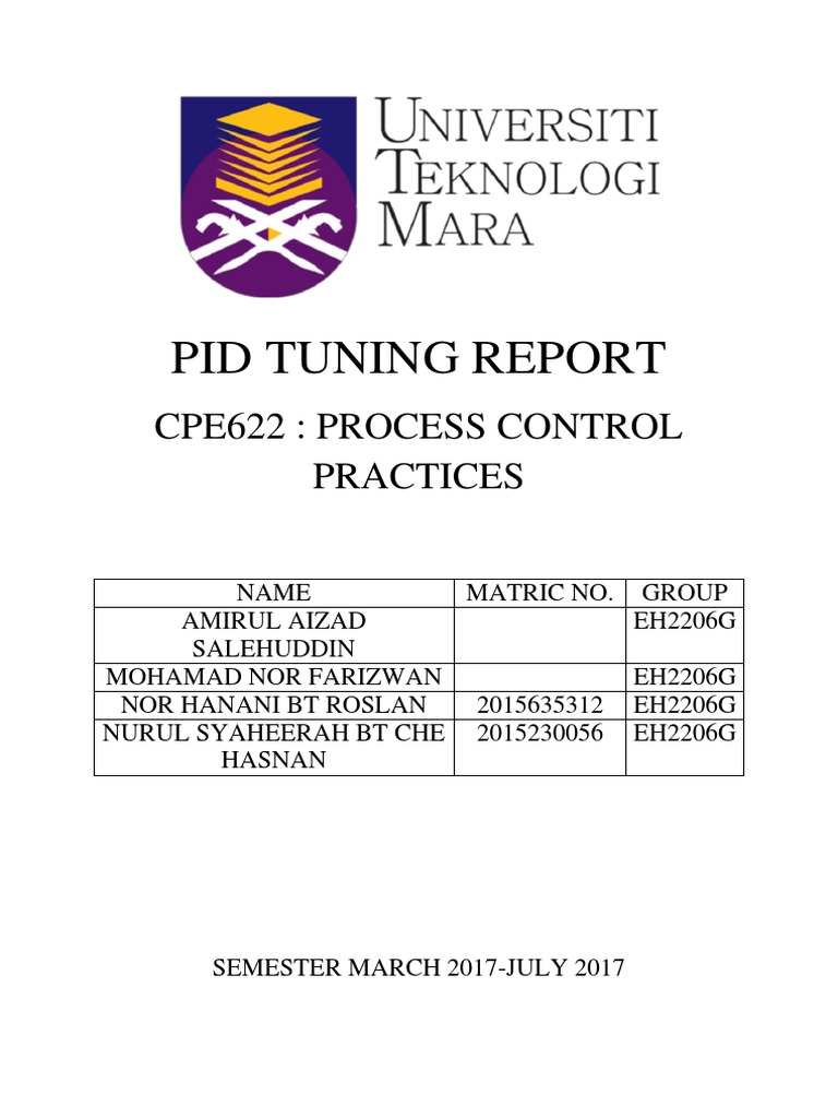 Pid Tuning Report | PDF | Control Theory | Electrical Engineering