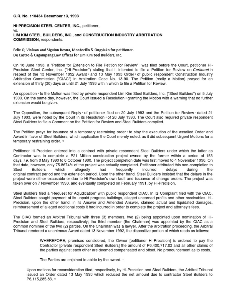 Hi Precision | PDF | Arbitral Tribunal | Arbitration