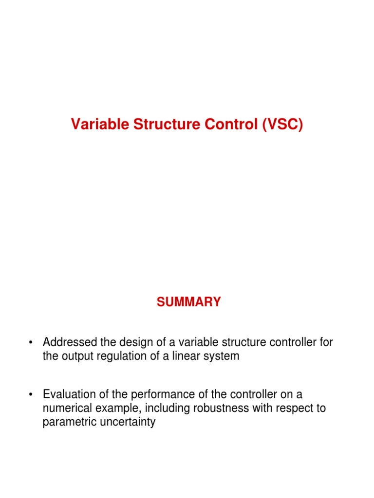 18 Variable Structure Control Pdf Control Theory Applied Mathematics