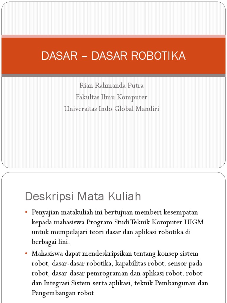Dasar - Dasar Robotika | PDF