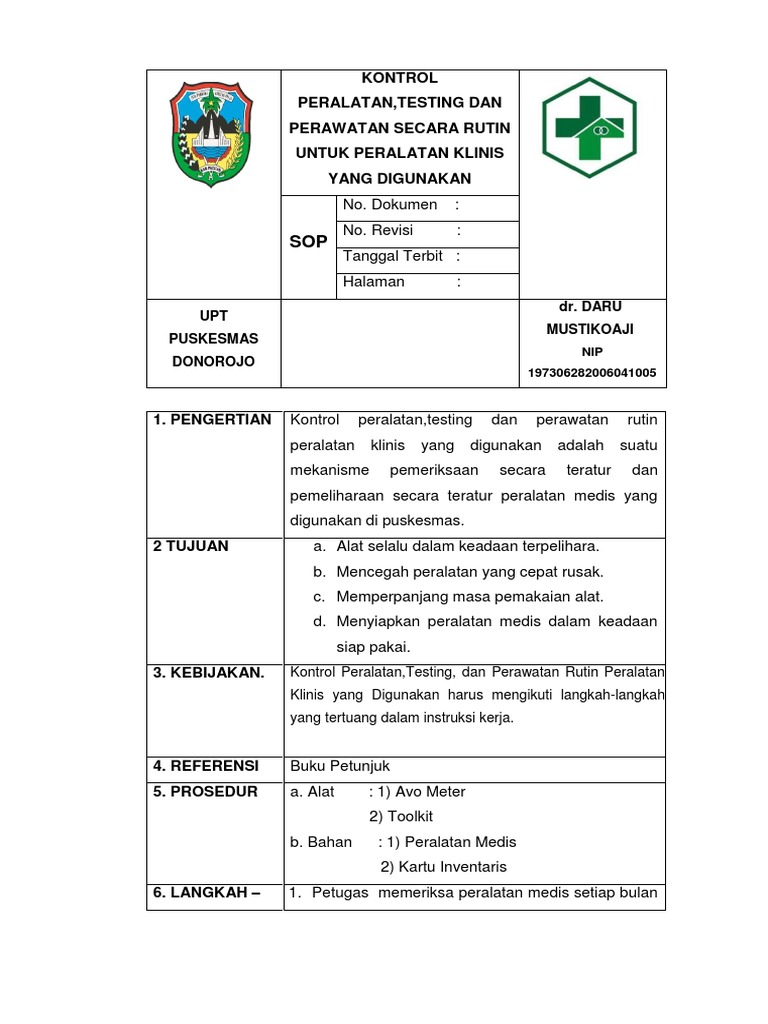 Sop Pemeliharaan Barang | PDF