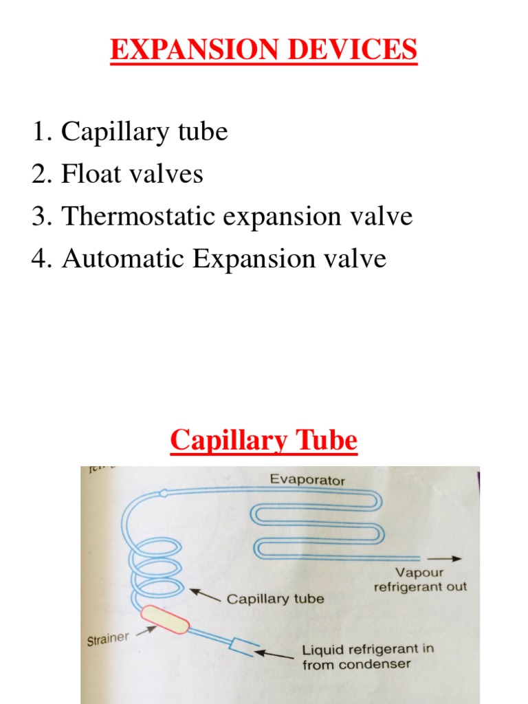 Expansion Devices in Refrigeration | PDF | Valve | Chemical Engineering