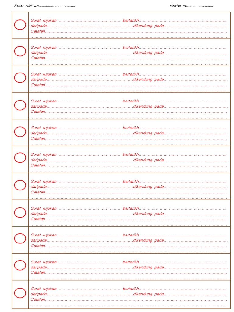 Kertas Minit No Surat Masuk | PDF