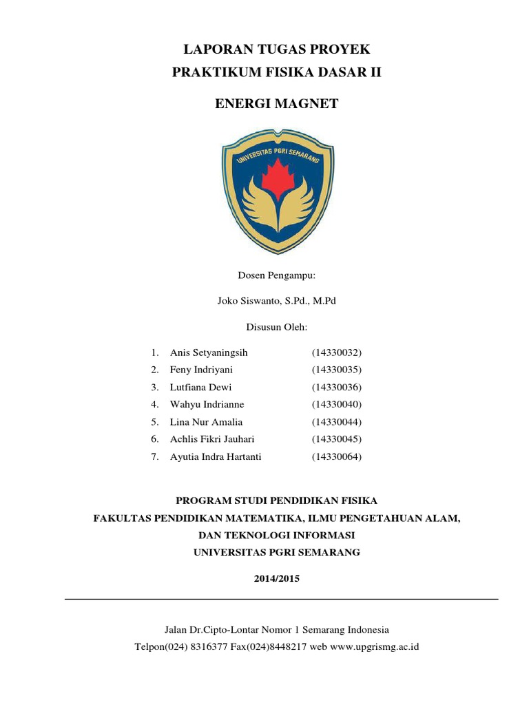 TUGAS PROYEK FISIKA DASAR 2 Energi Magnet | PDF