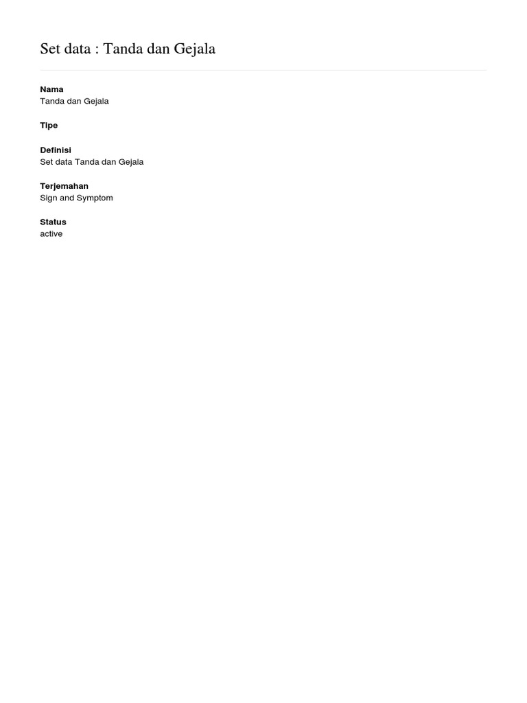 8.tanda Dan Gejala Dataset | PDF