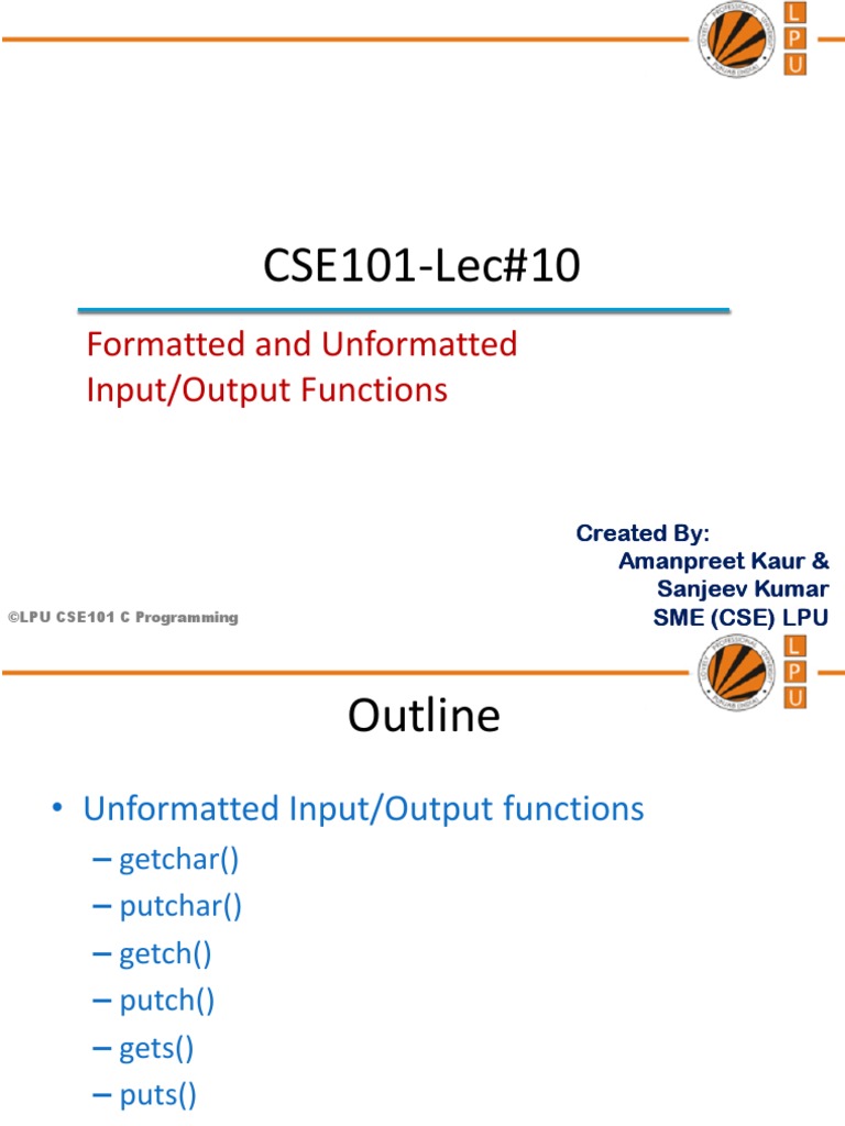 CSE101 Lec#10 | PDF | String (Computer Science) | C (Programming Language)