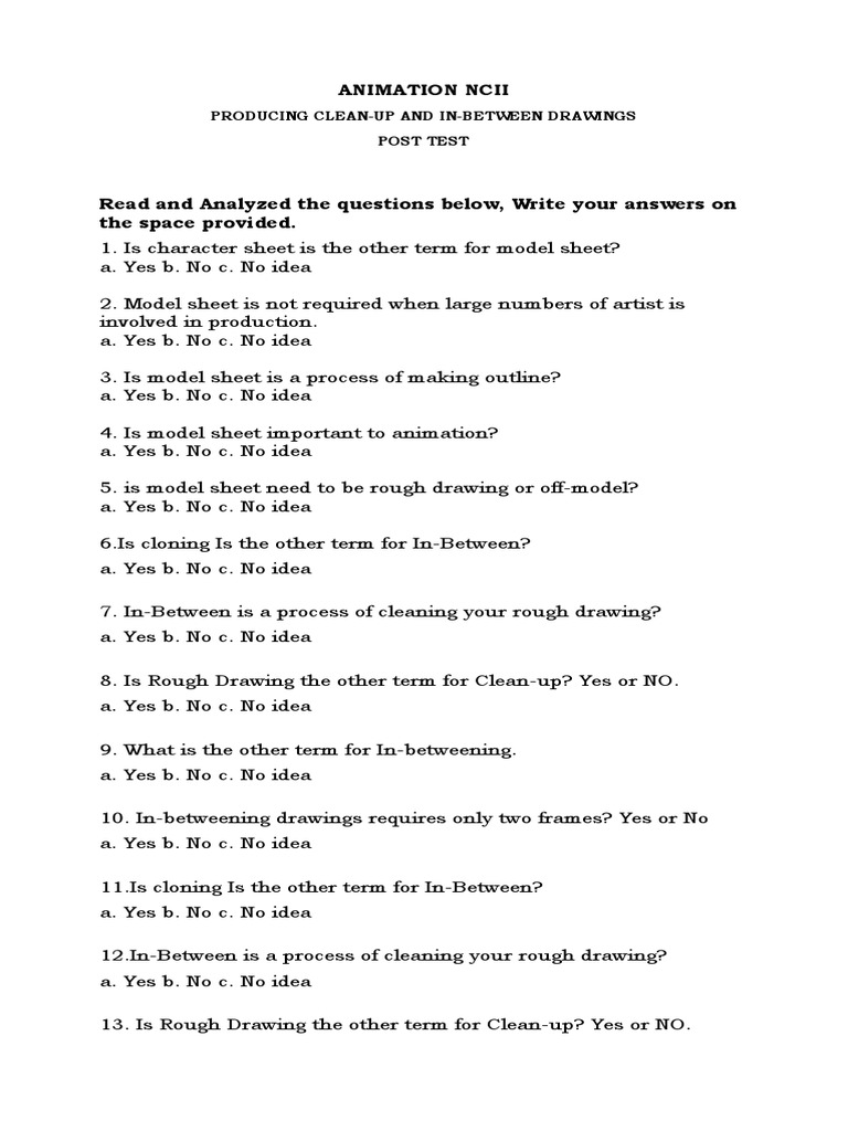 Animation Ncii Post Test | PDF | Animation Animation Ncii Post Test | PDF | Animation