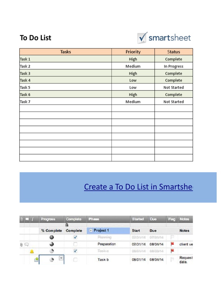 To Do List Template Dropdown List | PDF