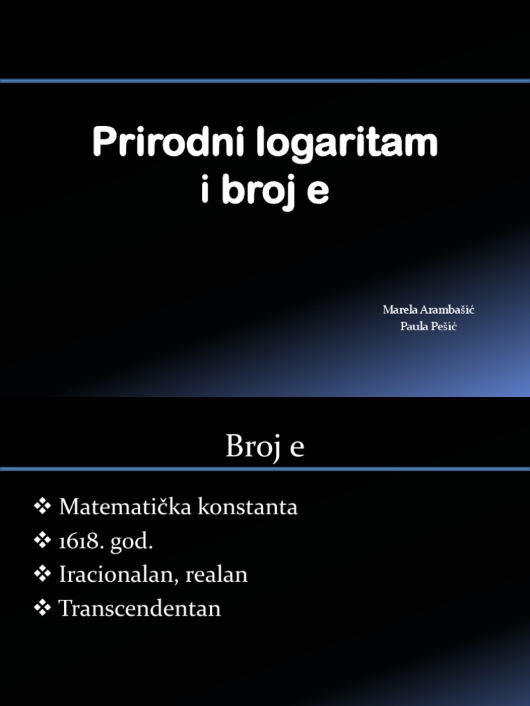 Prirodni Logaritam | PDF