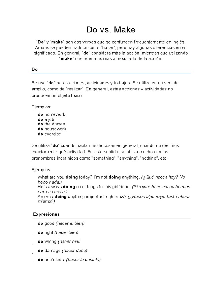 Do Vs Make PDF | PDF