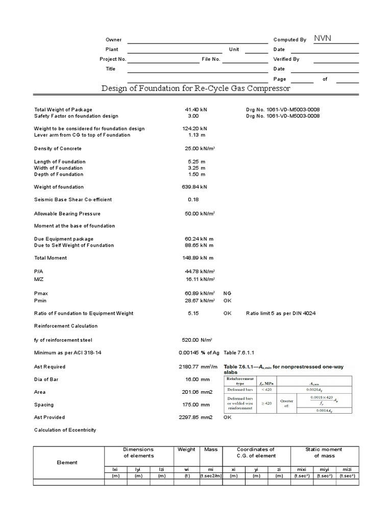 Compressor Foundation | Mechanics | Physics & Mathematics
