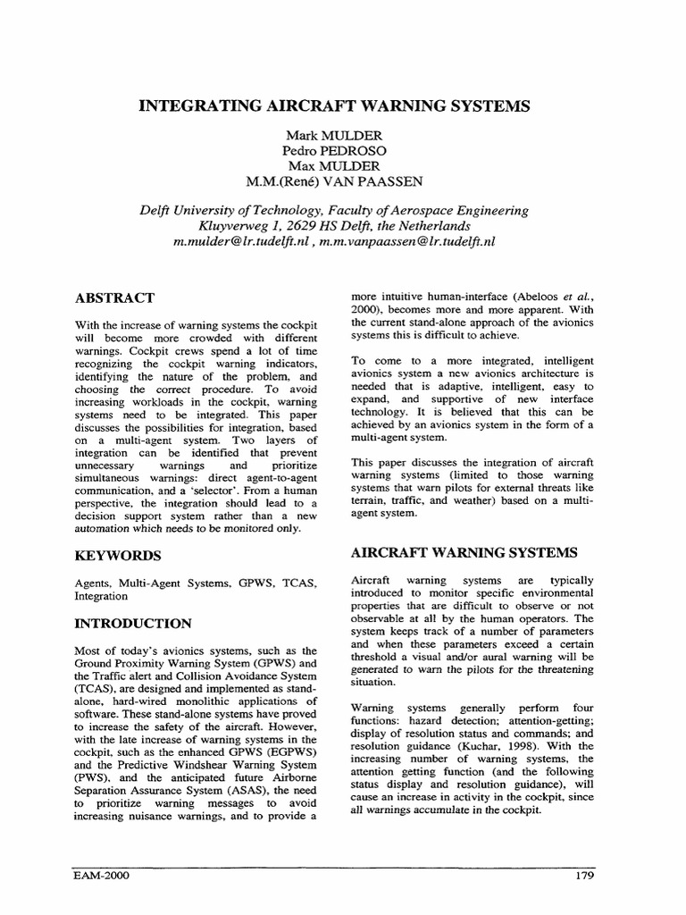 Integrating Aircraft Warning Systems PDF | PDF | Avionics | Systems Science