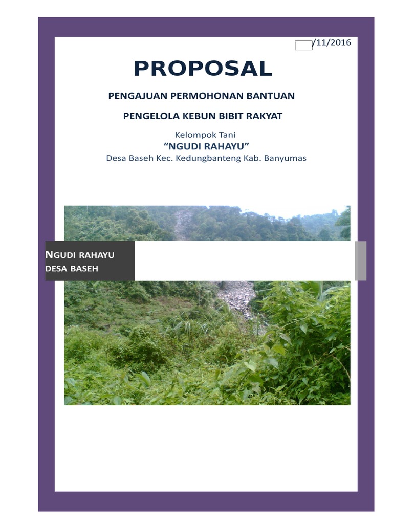Proposal Permohonan Kebun Bibit Rakyat (KBR) | PDF