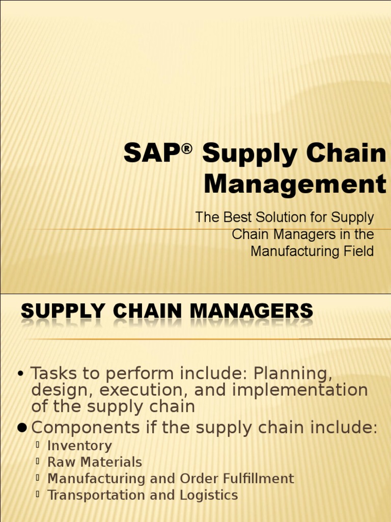 Supply Chain Management Sap | PDF | Inventory | Supply Chain