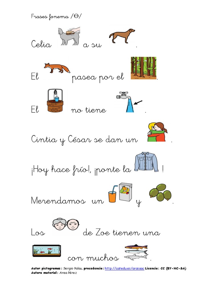 Frases con Z y C para Niños | PDF