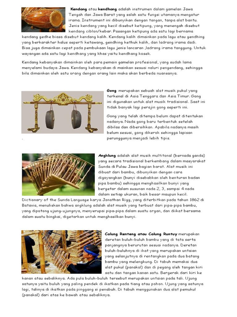 Kendang Atau Kendhang Adalah Instrumen Dalam Gamelan Jawa Tengah Dan ...
