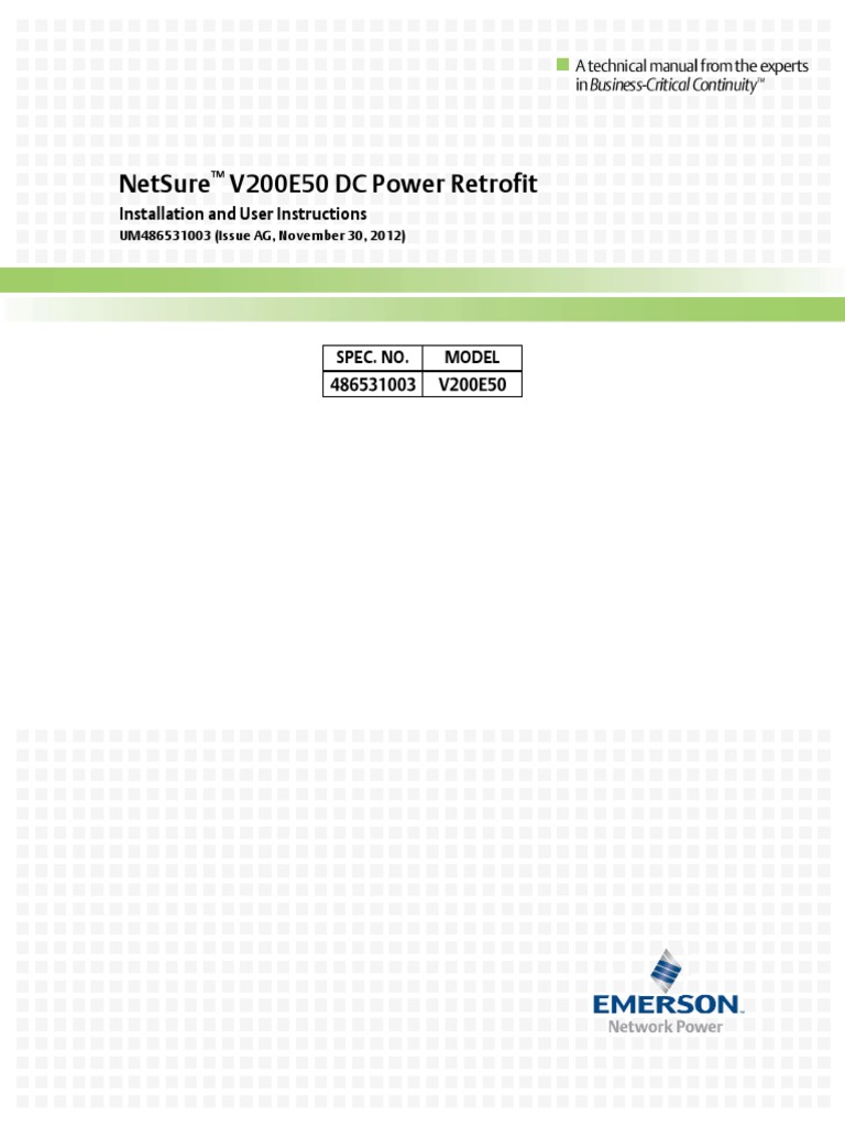 Netsure v200 Retrofit Um486531003 | PDF | Rectifier | Alternating Current