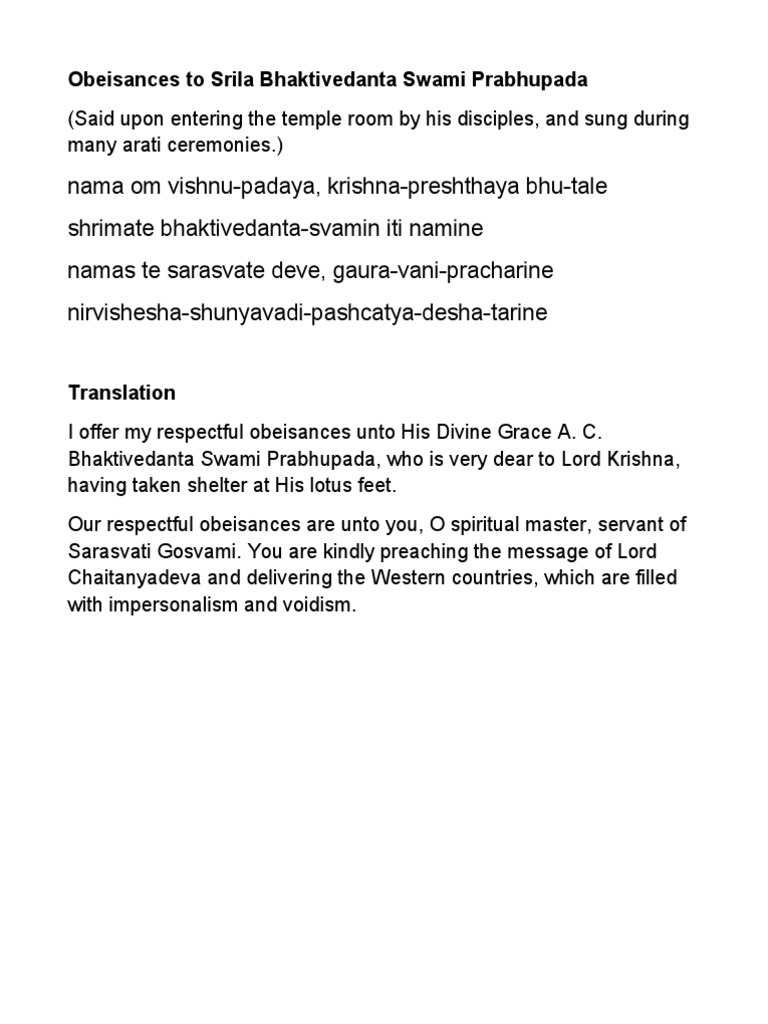 Iskcon Prayers | PDF | Monotheistic Religions | Bhagavad Gita