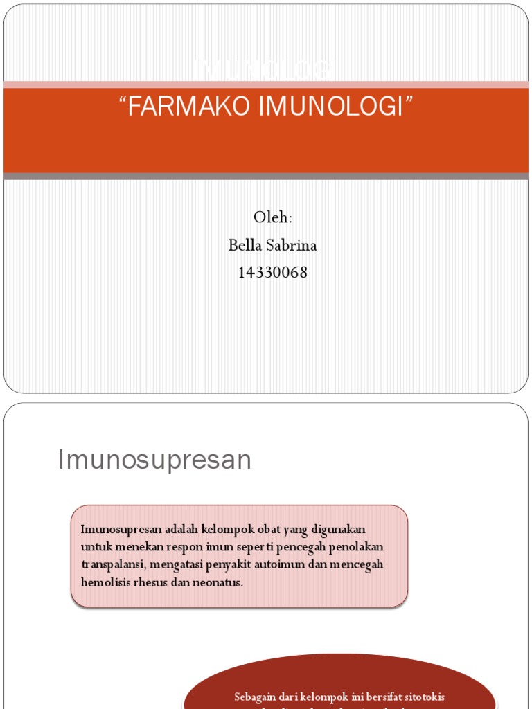 Klasifikasi dan Contoh Imunosupresan | PDF