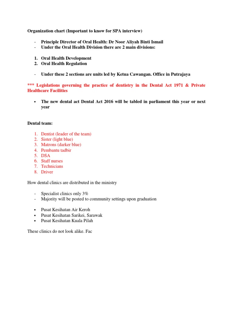 Organization Chart (Important To Know For SPA Interview) | PDF | Self ...