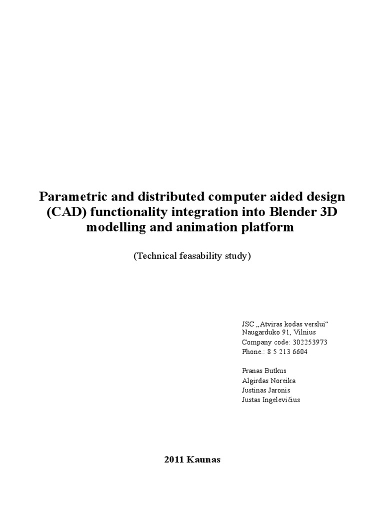 Blender Architecture Feasibility Study | PDF | Blender (Software ...