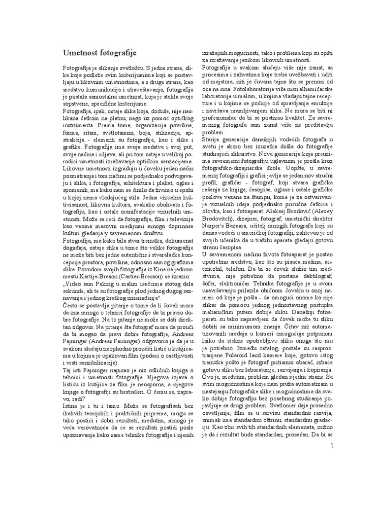 Fotografija Skripta II Godina | PDF