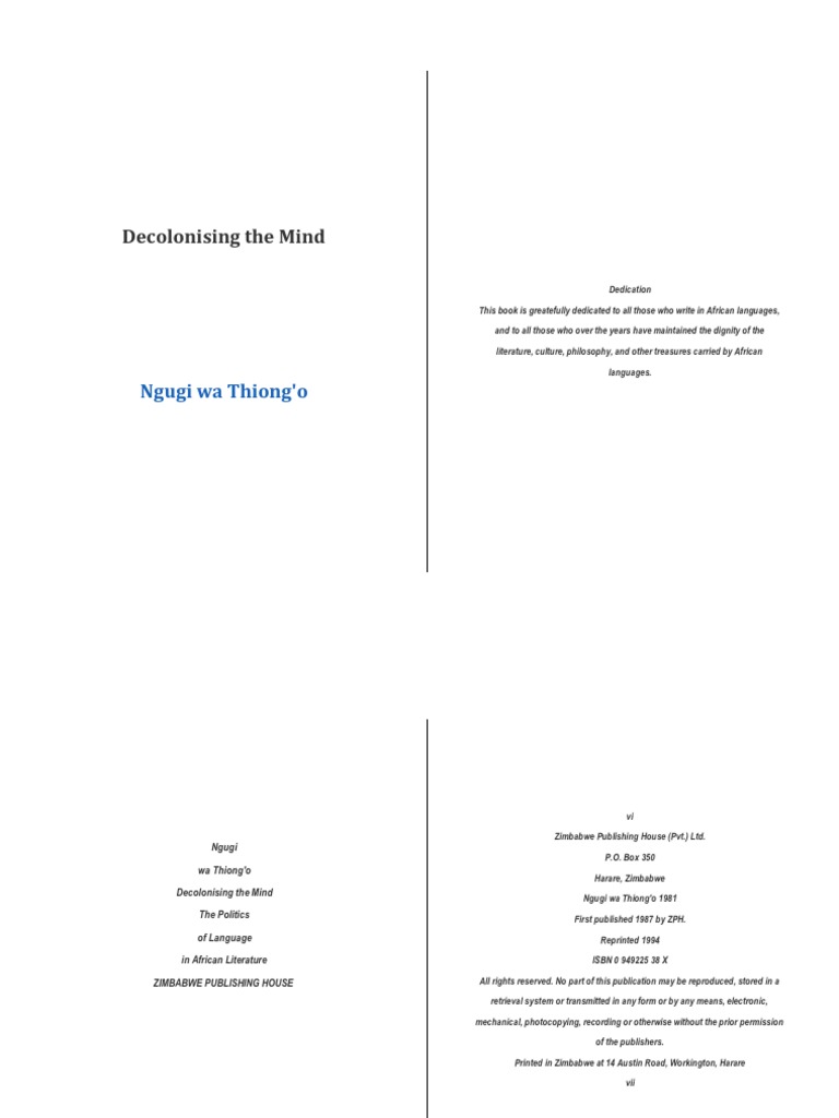 Ngugi Wa Thiong O Decolonising The Mind PDF | PDF | Chess
