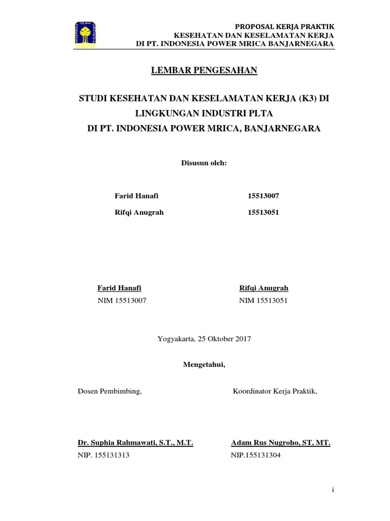Proposal KP K3 Di Indonesia Power | PDF | Teknologi & Rekayasa