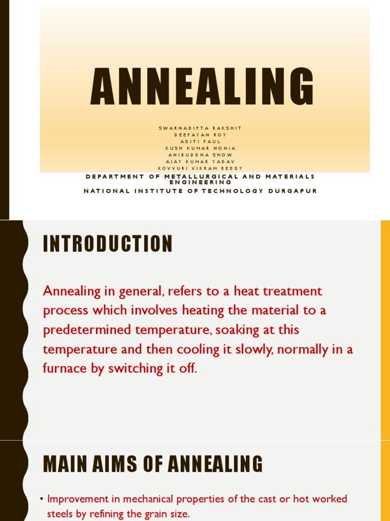 Annealing: Department of Metallurgical and Materials Engineering ...