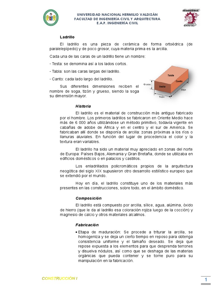 Ladrillos en Perú | PDF | Ladrillo | Albañilería