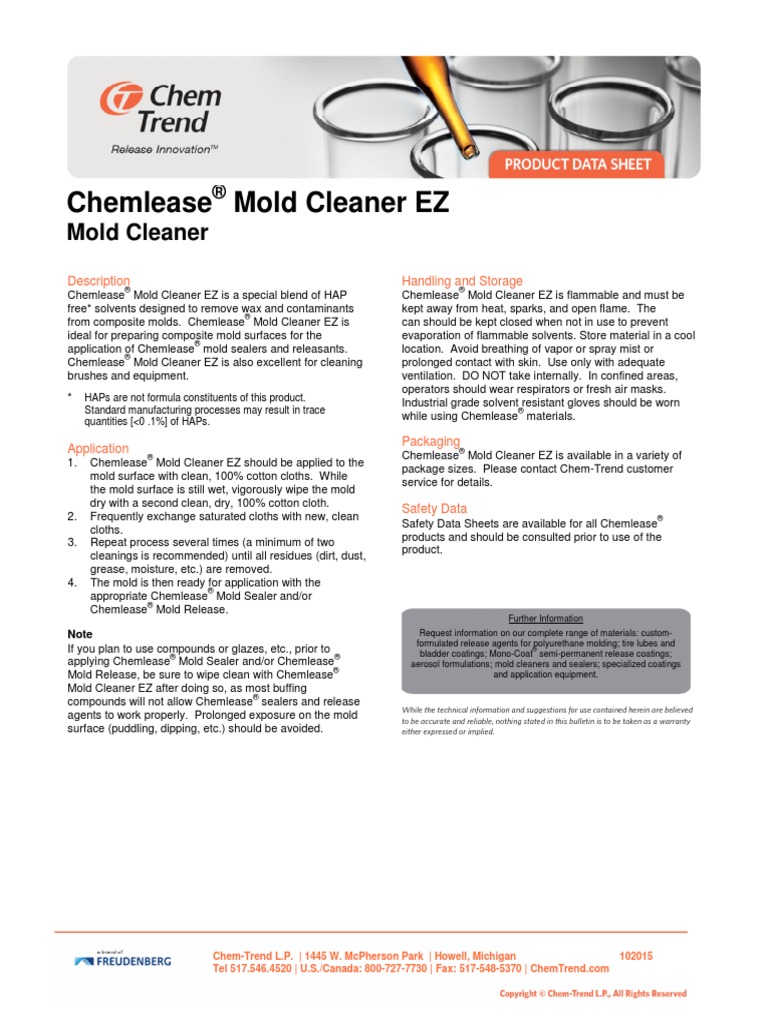 Chemtrend Chemlease Mold Cleaner Ez Pds 2015-10-27 en | PDF | Materials ...