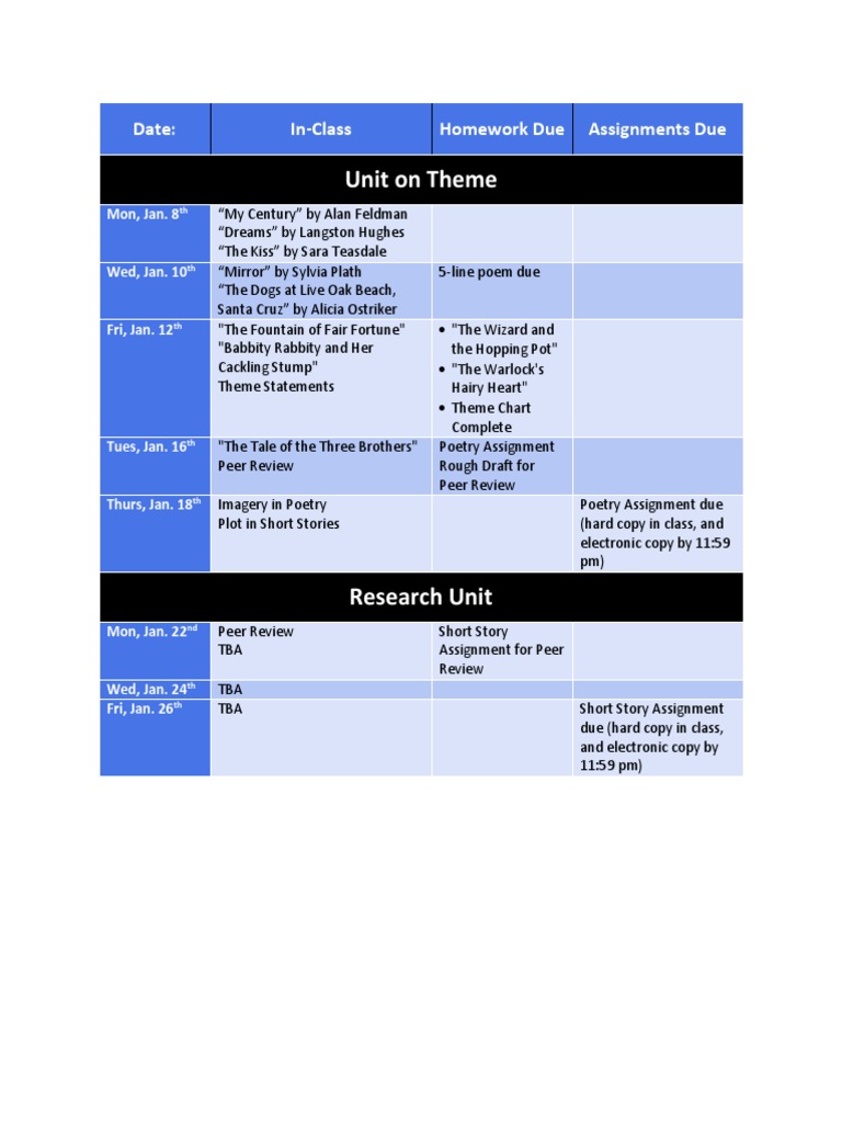 Eng 444 Udp Calendar | PDF