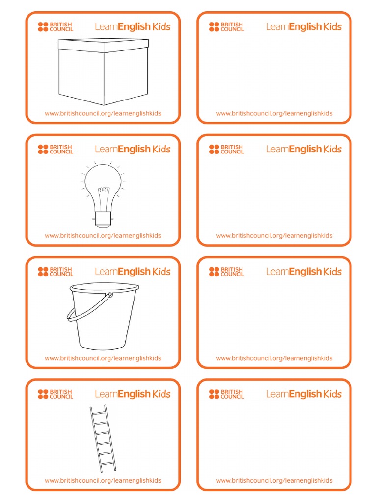 Flashcards Everyday Objects Set 2 Bw