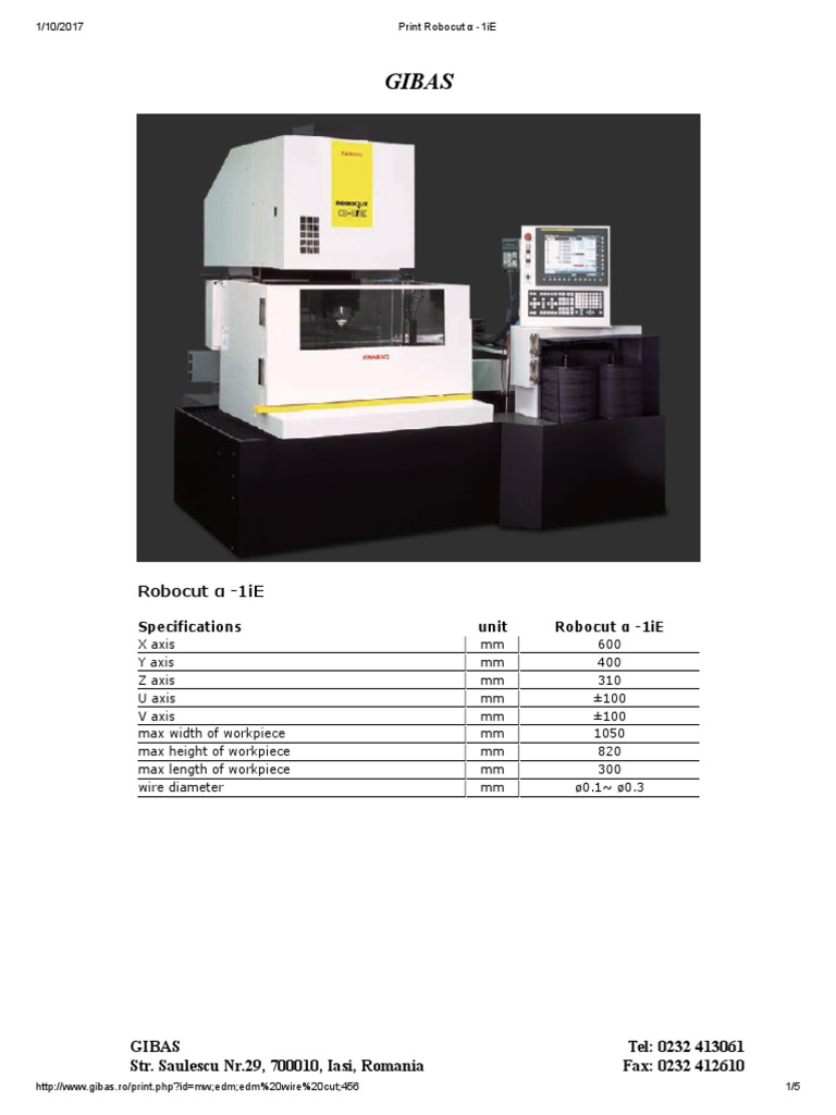 Print Robocut α -1iE | PDF | Machining | Industrial Processes