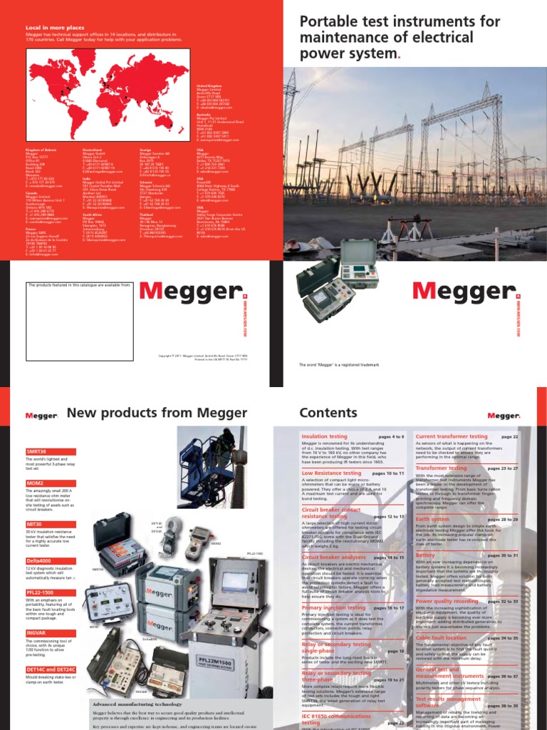Megger Power Products | PDF | Battery (Electricity) | Insulator ...